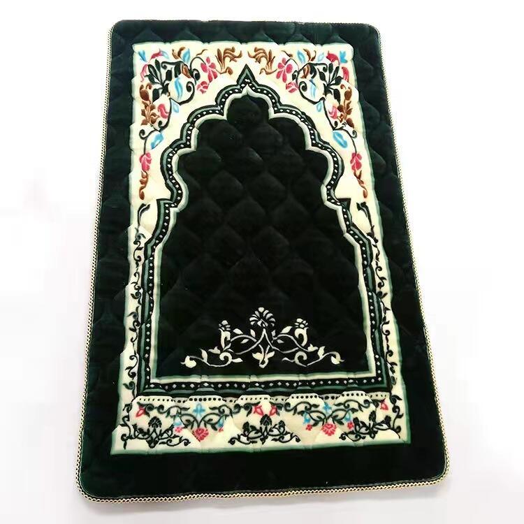 Black Quilted Janamaz Prayer Mat - Warm World Group