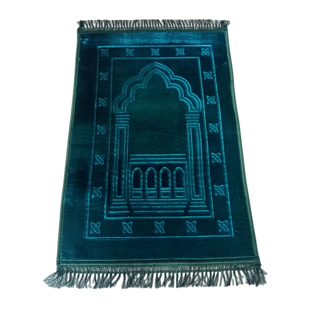Green Embossed Plain Prayer Mat - Warm World Group