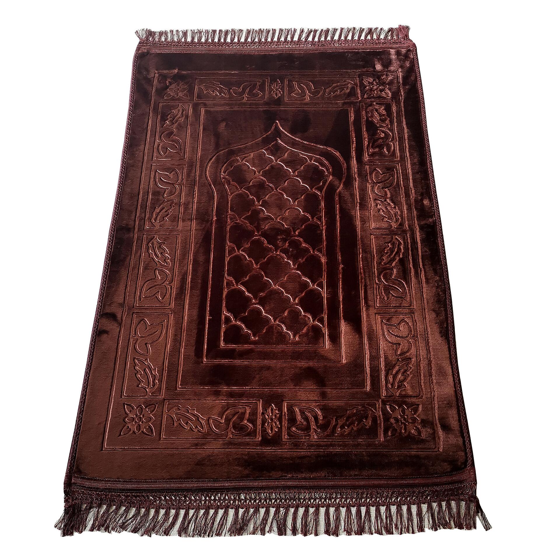 Bistre Color Embossed Plain Prayer Mat - Warm World Group