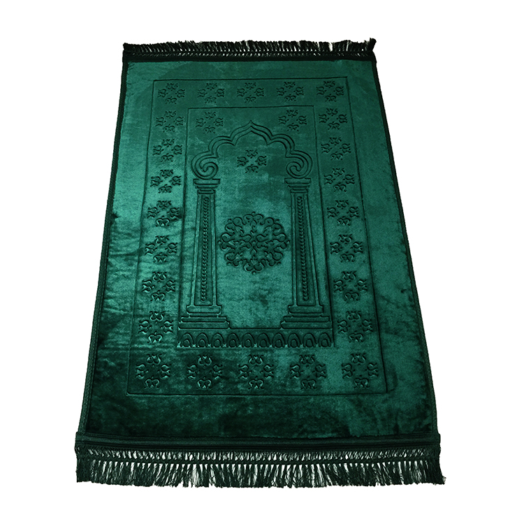 Grass Green Embossed Plain Prayer Mat - Warm World Group